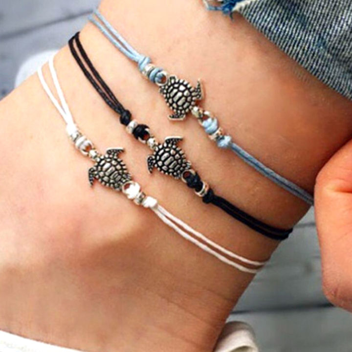 Sea Turtle Starfish Beach Shell Leg Anklet/Bracelet -Women Boho ...