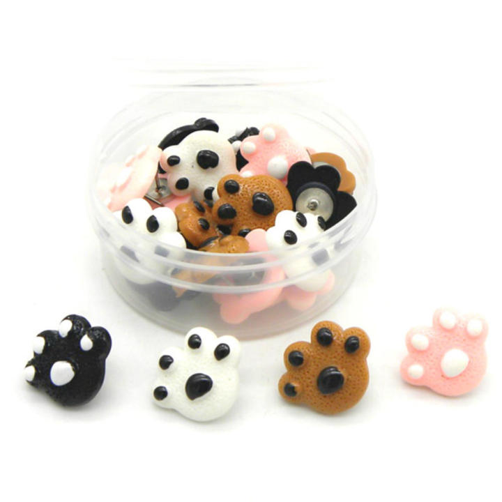 25PCS Creative Cute Paw Print Shape Pushpins Drawing Pins Cork Fixed ...