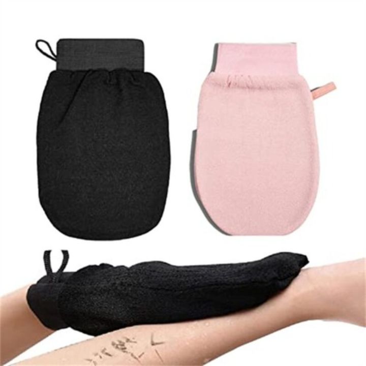 New Thick Exfoliating Bath Gloves Double Sided Frosted Skin Exfolia SPA ...