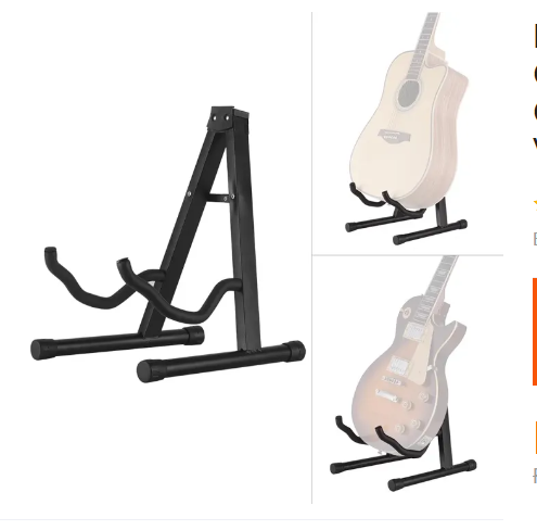 Folding A-Frame Stand for Acoustic and Electric Guitars with Secure ...