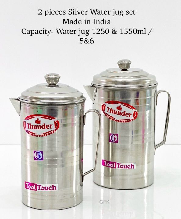 Stainless Steel Water Jug / Juice Jug 2 Pcs Set Good Quality Pitcher ...