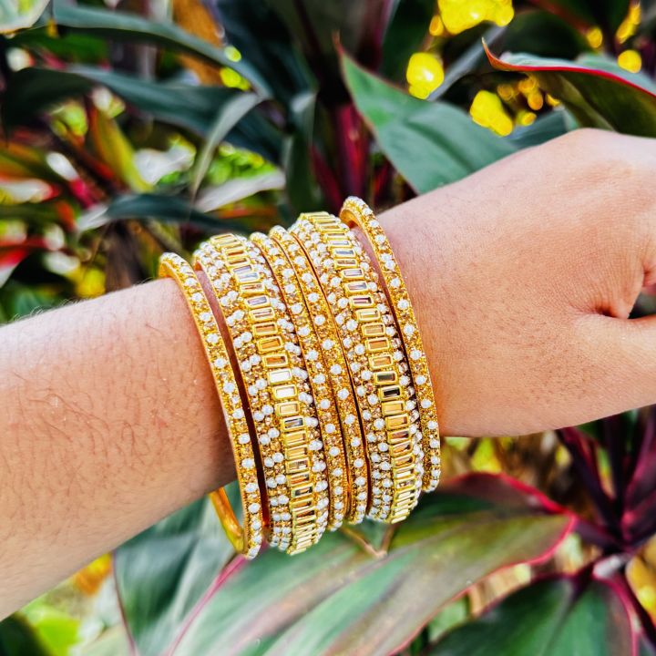 BOOM Dull gold color beautiful set bangle with two big bangles, dull ...