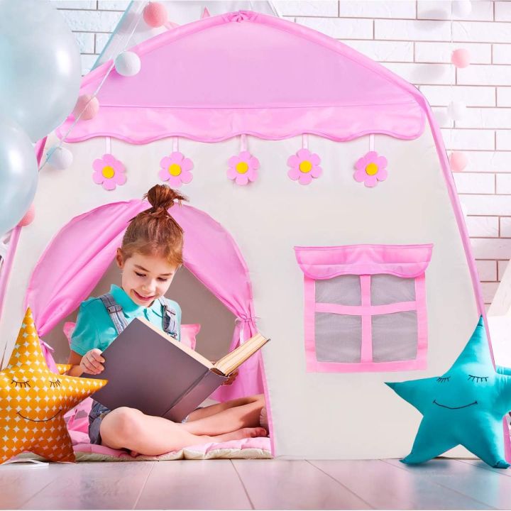 Play tent flower castle | Kids Play Tent Foldable Large Kids Play House ...
