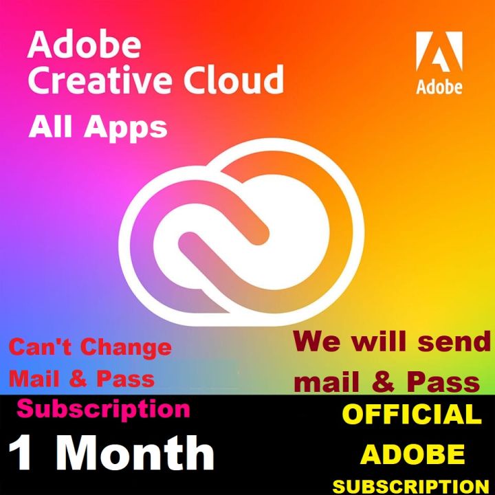 Creative Cloud 1 Month Genuine Subscription 1M Warranty (Mail & Pass) -Windows & MAC | Daraz.lk