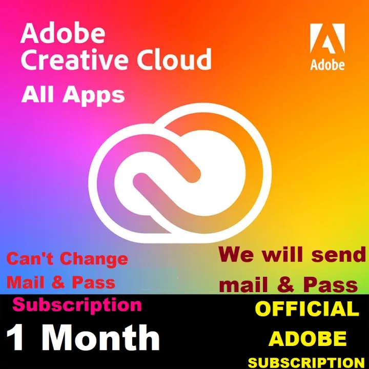 Creative Cloud 1 Month Genuine Subscription 1M Warranty (Mail & Pass) -Windows & MAC | Daraz.lk