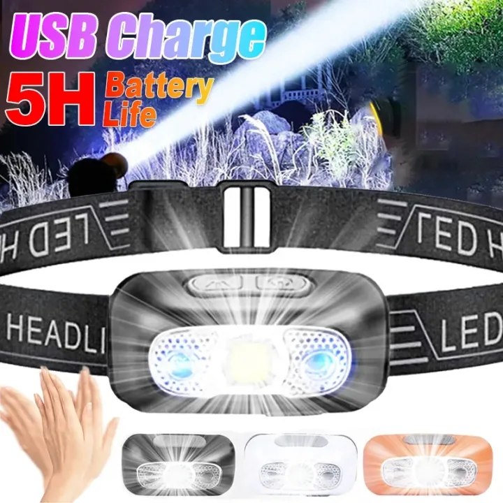 Mini Rechargeable Led Headlamp Body Motion Sensor Headlight Camping ...