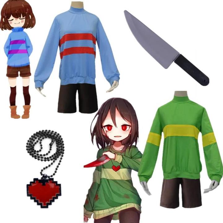 Game Undertale Chara Frisk Cosplay Costume Necklace High Collar Anime ...