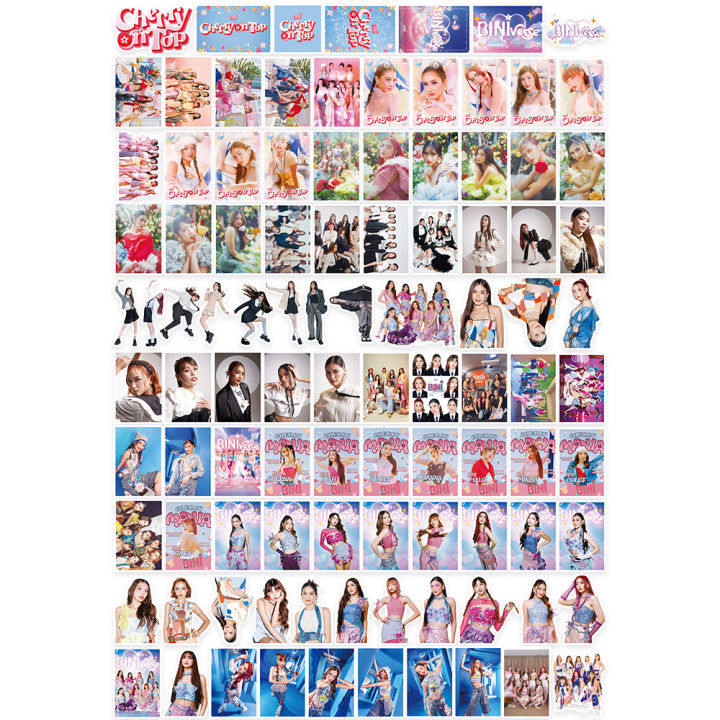 Kidlove 98pcs/set Kpop BINI Sticker Cherry On Top & BINIVERS Album ...