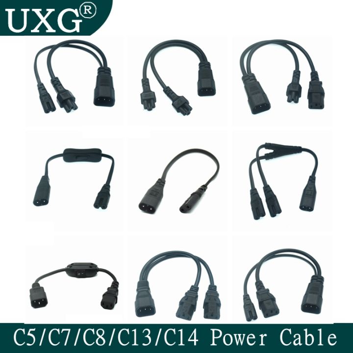Iec 320 C14 Male Plug To 2xc13 C5 C7 C8 Female Y Type Splitter Power ...
