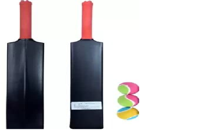 UTE Hard Plastic Alloy Cricket Bat (Full Size, Black) with Free 3 ...