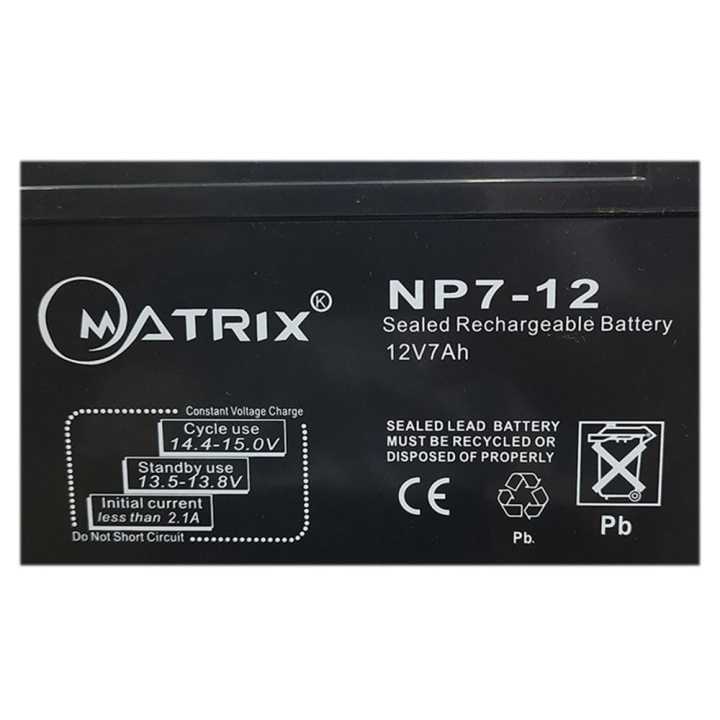 Matrix UPS Battery 12V 7A Rechargeable UPS Battery | Daraz.lk