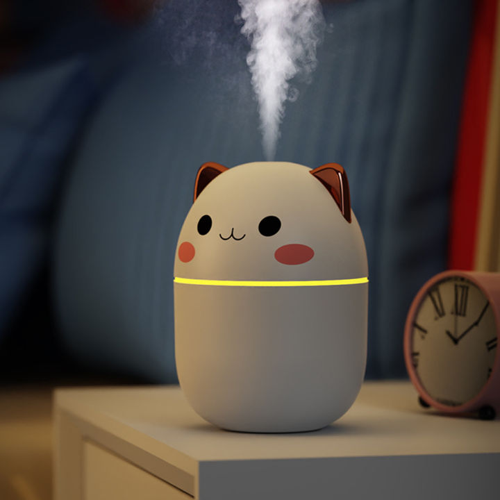250ml Mini Air Humidifier Cute Animal Cat Aroma Diffuser with Night ...