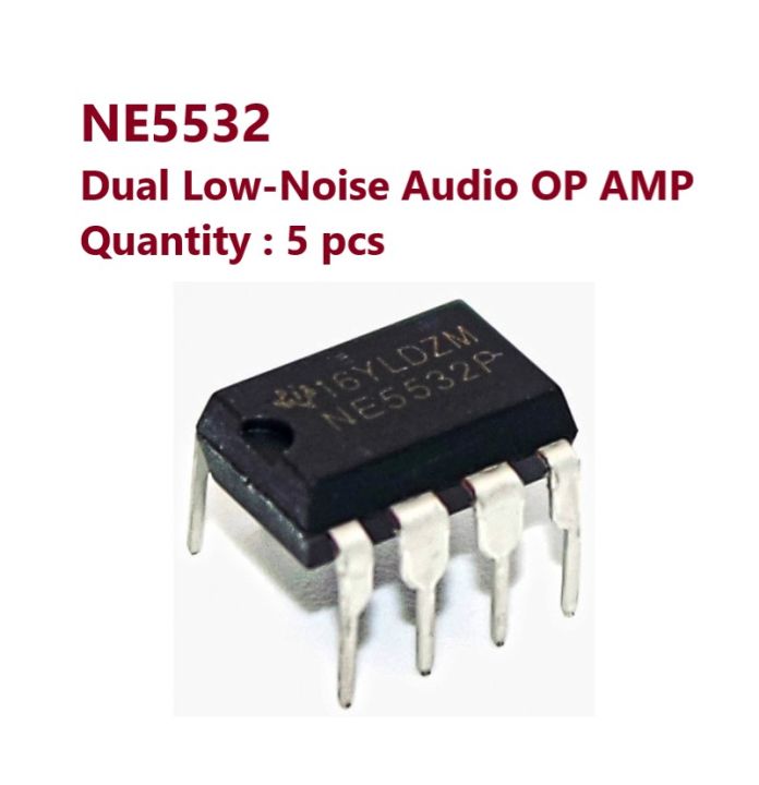 5 pcs of NE5532 Dual Low-Noise High-Speed Audio Operational Amplifier Op-Amp PDIP-8 IC | Daraz.lk