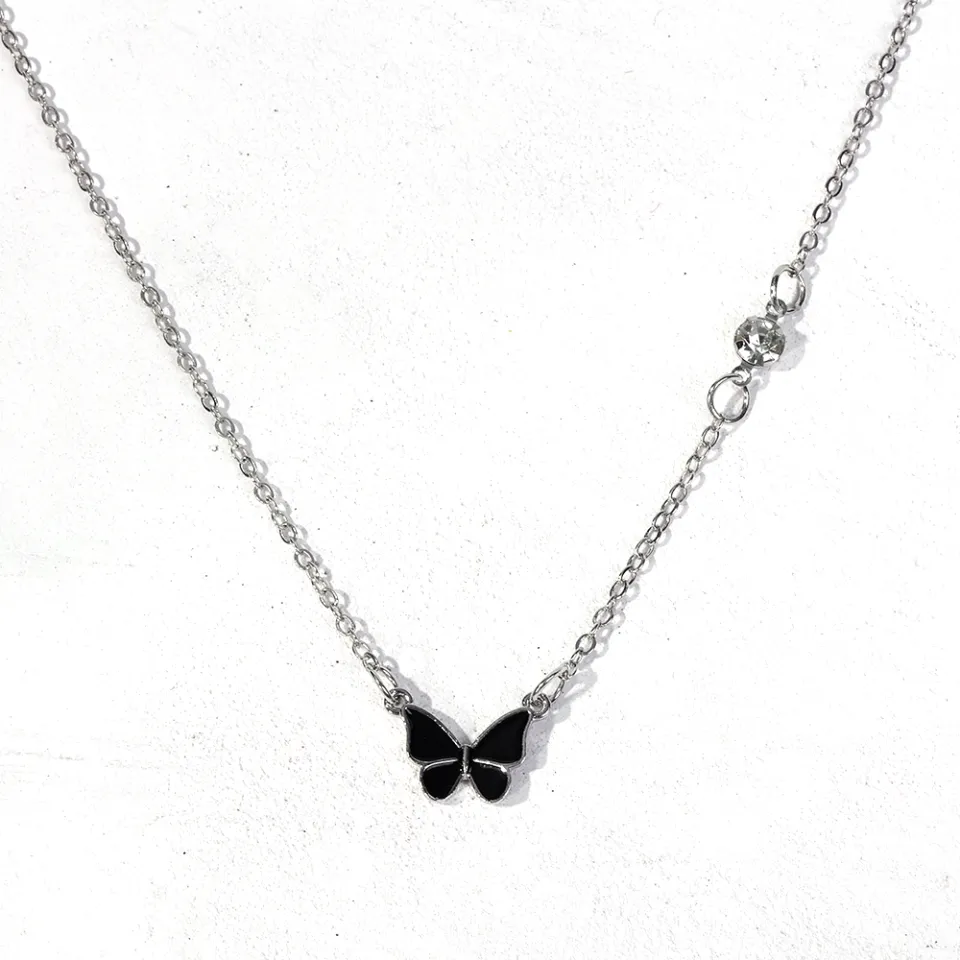 Versatile Black Butterfly Pendant Necklace Personality Collar Chain Light Luxury Jewellery For Women Daraz.lk