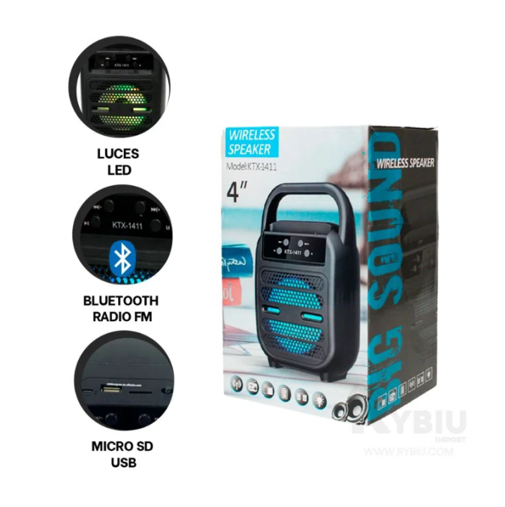 KTX-1411 4″ Bluetooth Speaker, LED Light | Daraz.lk