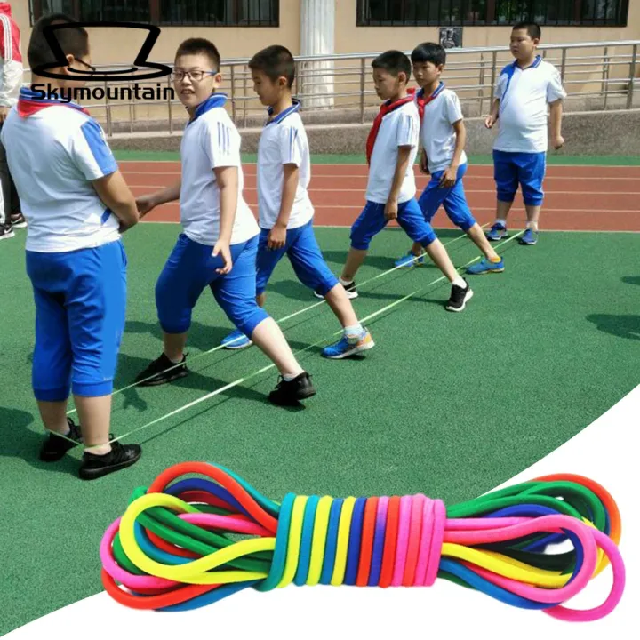 Skymountain Jump Rope Bright Color Rubber Band Skipping Rope Toy Bouncy ...