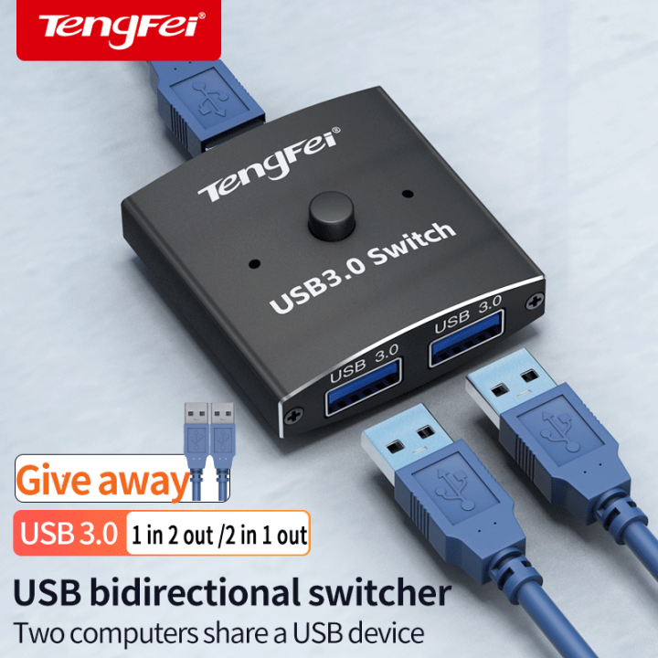 USB 3.0 Switch Selector KVM Switch 5Gbps 2 in 1 Out USB Switch USB 3.0 ...