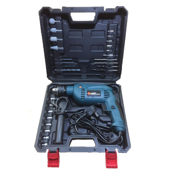 Impact Drill Machine 750w With Drill bit sets Hammer Dual side Rotate ...