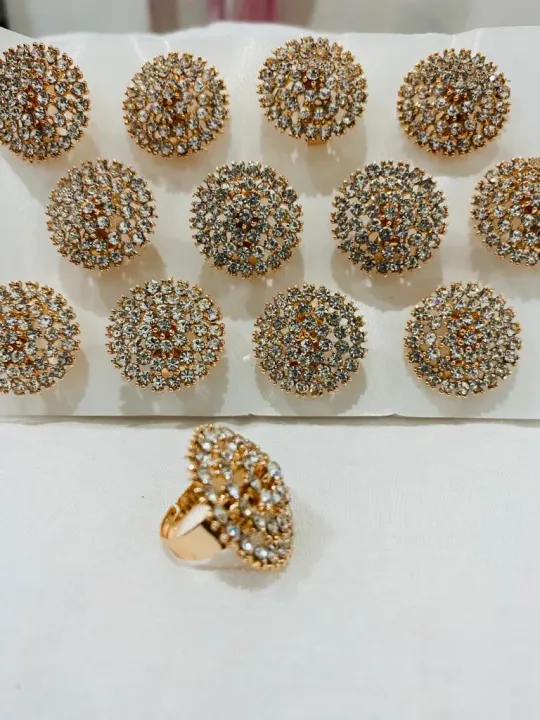 Silver Stoned Adjustable Rings For Ladies | Daraz.lk