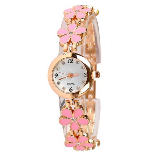 【Unique features】Fashion Women Rhinestone Flower Round Dial Analog ...