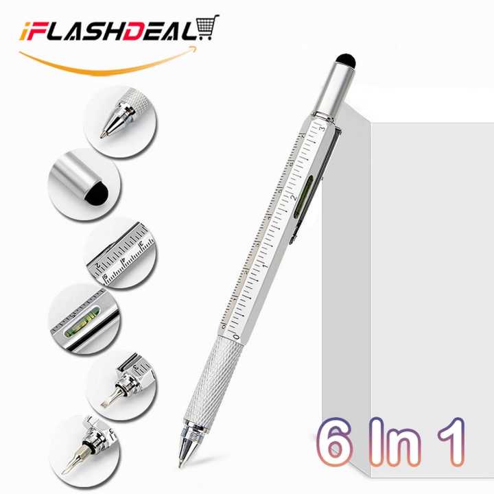 iFlashDeal 1 PC 6 in1 Multifunctional Screwdriver Ballpoint Pen Touch ...