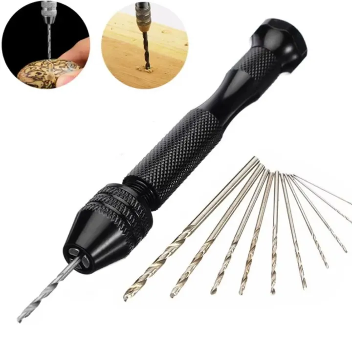Hand Drill Tools Set Mini Micro Aluminum Hand Drill Mini DIY Drilling ...