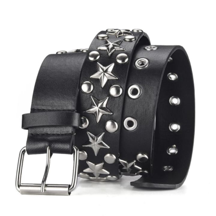 Classical Punk Spike Belt Y2k Men's Leather Belt Rivet Rock Star Beads ...
