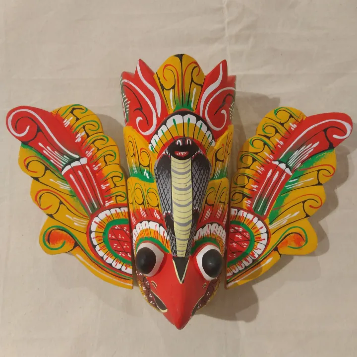 Handmade Traditional Sri Lankan Wooden Devil Mask Gurulu Raksha ( Bird ...