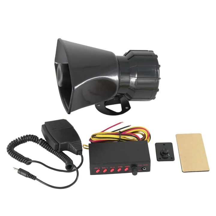 12V Police Siren Speaker 5 Tone Sound Volume Adjustment Vehicle Horn ...