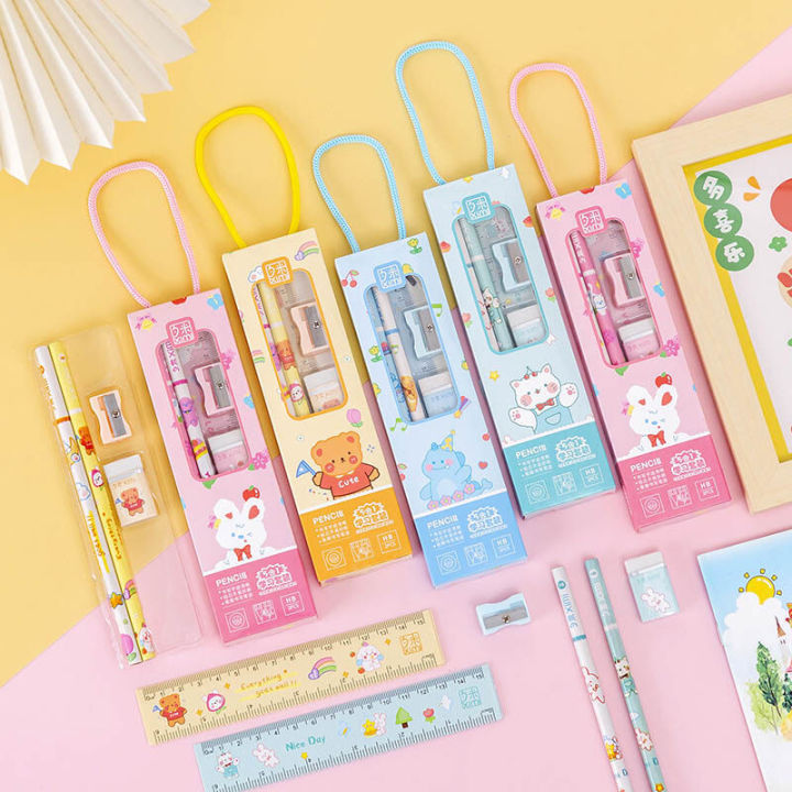 【Miga Plaza】Pencil Sharpener Eraser Ruler Set for Student | Daraz.lk