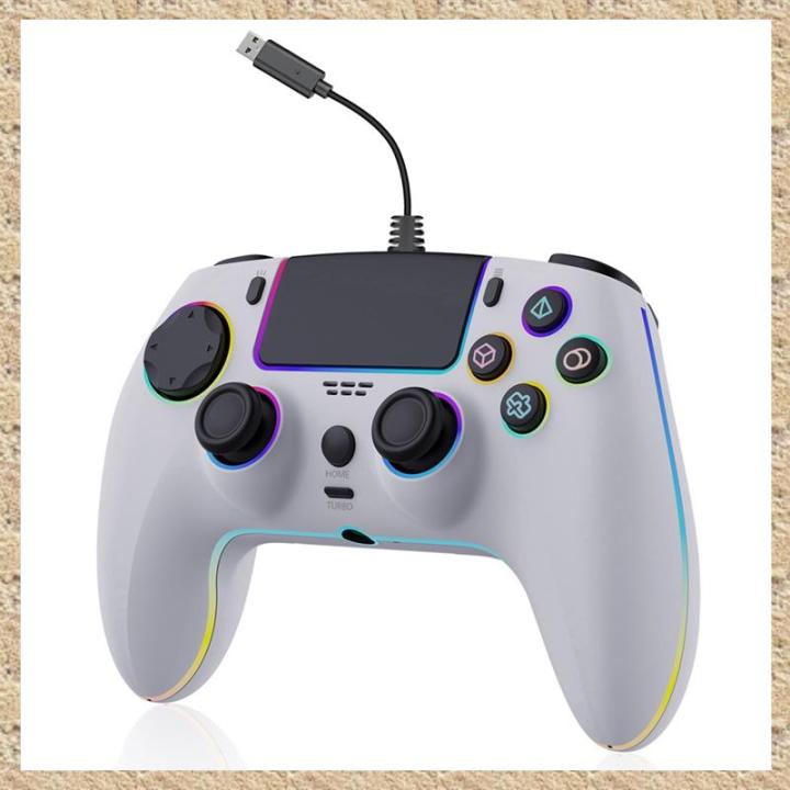 For PS5 Wired Gamepad RGB Lights Hall Trigger Vibration Continuous Back ...