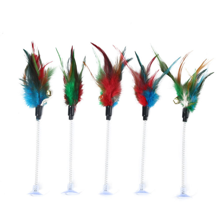 Cat Feather Spring Toy (1 PCS) Toy Spring Feather Plush Interactive ...