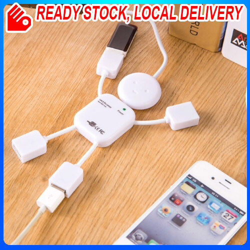USB 2.0 Hub 4 Port Splitter Adapter Cute Human Shape For PC Computer ...