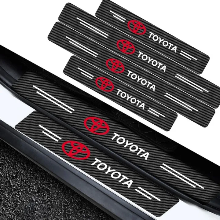 Car Door Plate Carbon Fiber Threshold Protector Sticker Decals For ...