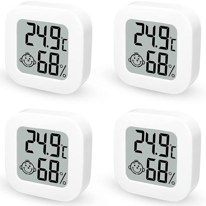 Pack of 4 Digital Hygrometer Mini Humidity Meter with Temperature ...