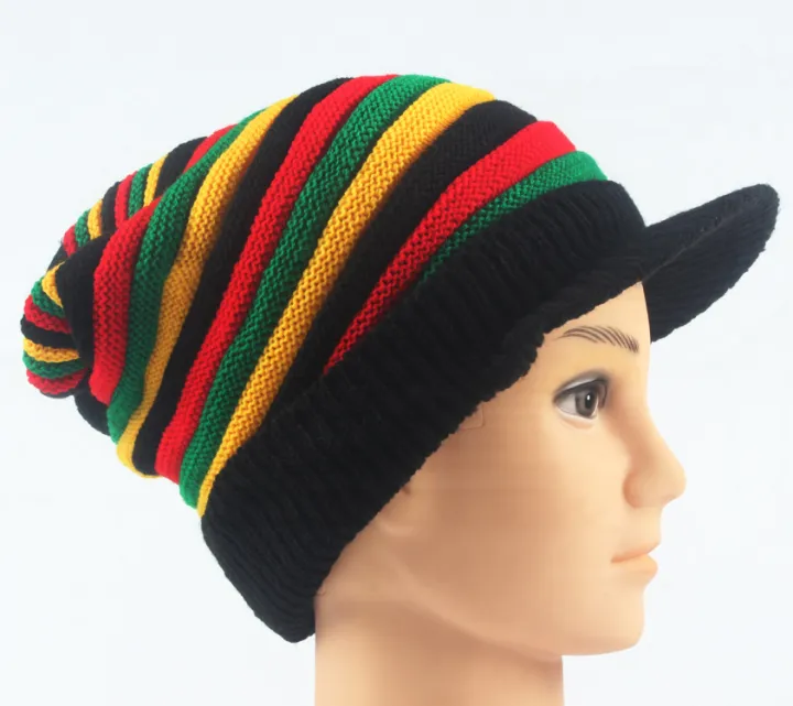 【VisioN Shop】Winter Men Women Striped Rasta Red Green Bob Marley ...