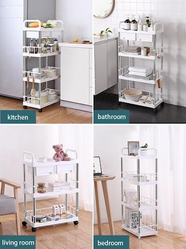 4 Layer Trolly with Drawers / 4Tier Trolly with Drawers / Storage Rack ...
