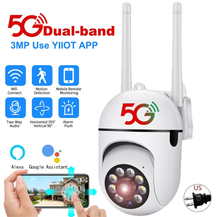 3MP IP Camera 5G WiFi Surveillance Cameras HD 1080P IR Full Color Night ...