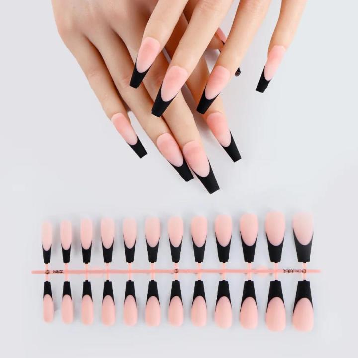 24Pcs/Set French Wearable Manicure Tools Ballerina Press on Nail Piece ...