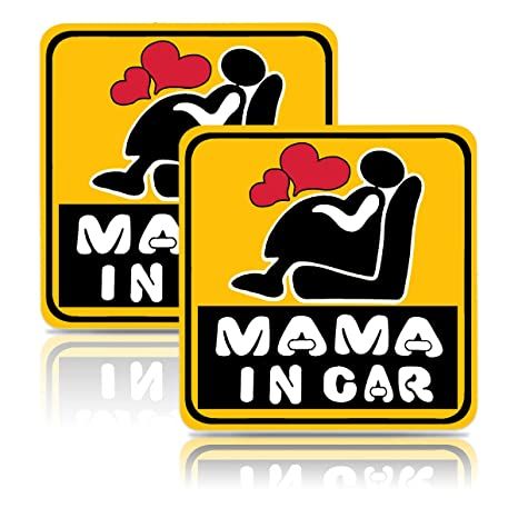 12x12cm MAMA in Car Pregnant high quality Vehicle sticker for Bike,Car ...