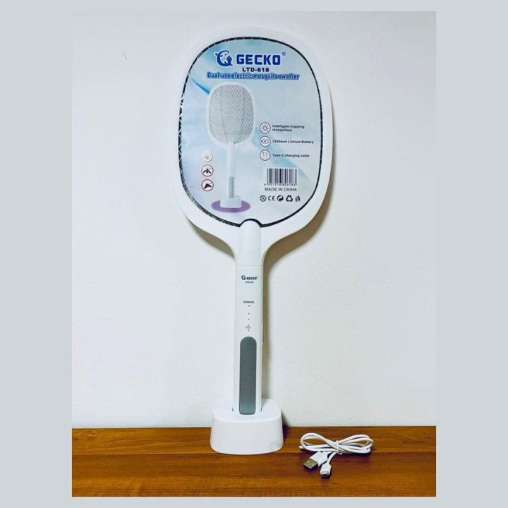Mosquito Swatter / 𝐆𝐞𝐜𝐤𝐨 𝐥𝐭𝐝-𝟔𝟏𝟖 𝐃𝐮𝐚𝐥-𝐔𝐬𝐞 𝐄𝐥𝐞𝐜𝐭𝐫𝐢𝐜 𝐌𝐨𝐬𝐪𝐮𝐢𝐭𝐨 𝐑𝐚𝐜𝐤𝐞𝐭 ...