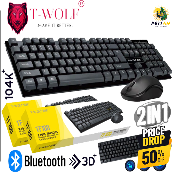T Wolf Bluetooth Keyboard And Mouse for Computers and Laptops | Daraz.lk