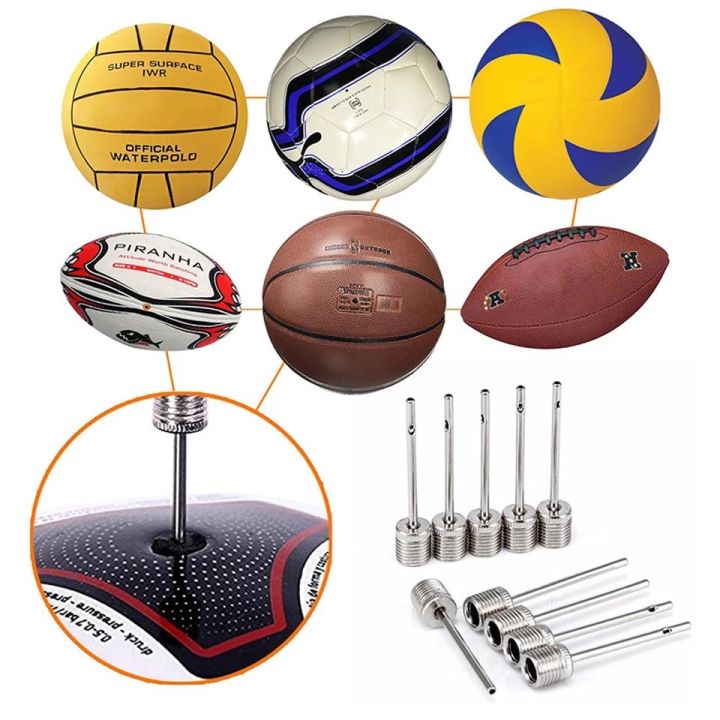 Football Basketball Soccer Ball Inflating Pump Needle Valve Adaptor Air ...