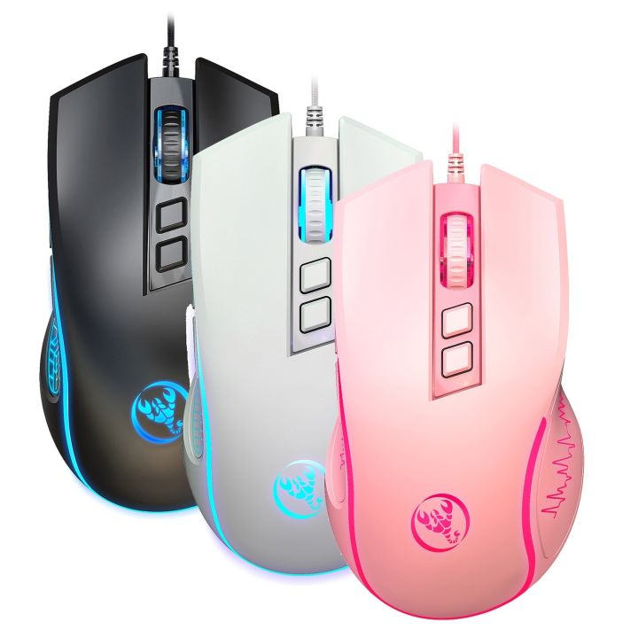 HXSJ X100 Wired Gaming Mouse Ergonomic Gaming Office Mouse 7-color ...