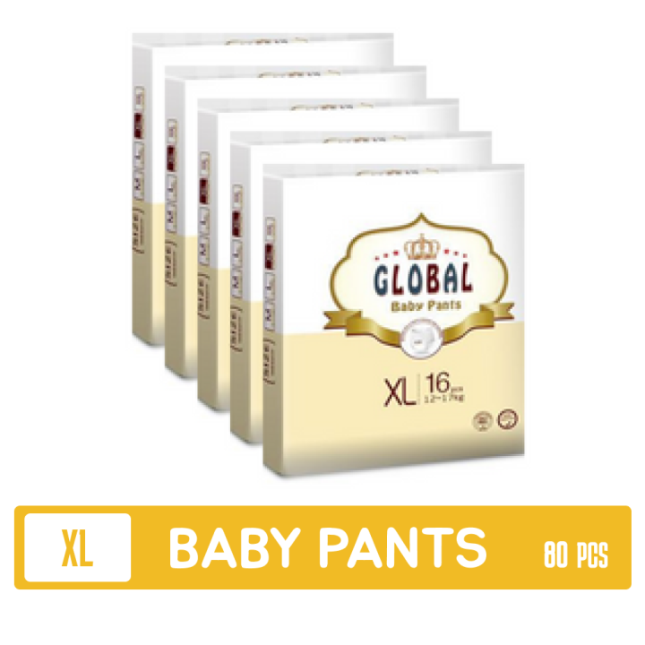 GLOBAL BABY PANTS DIAPERS XL 80pcs Bundle Pack | Daraz.lk