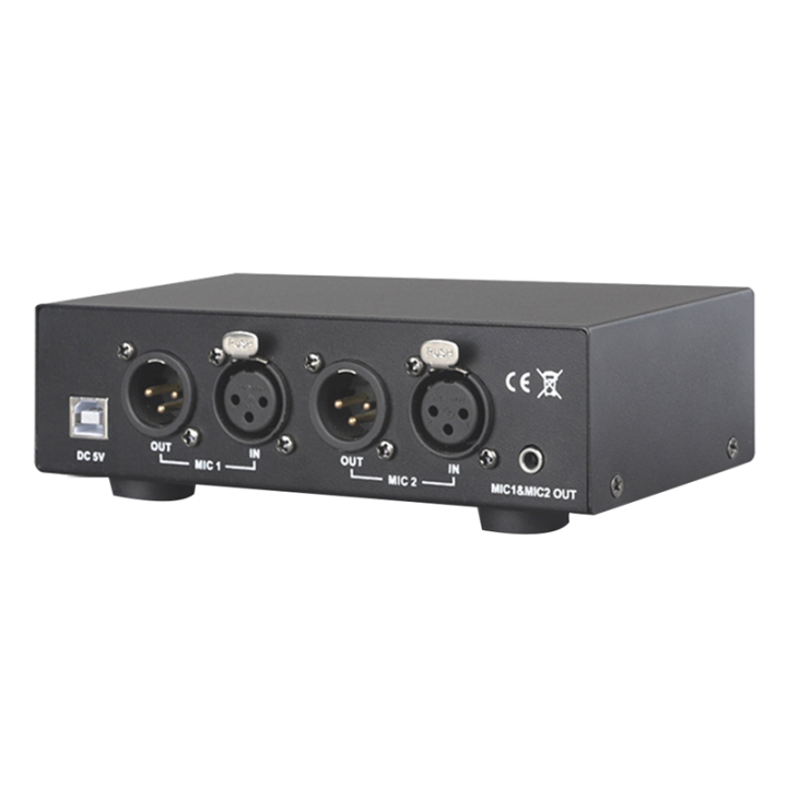 USB Dual Mixed Output Phantom Power Supply Black Audio Interface for ...