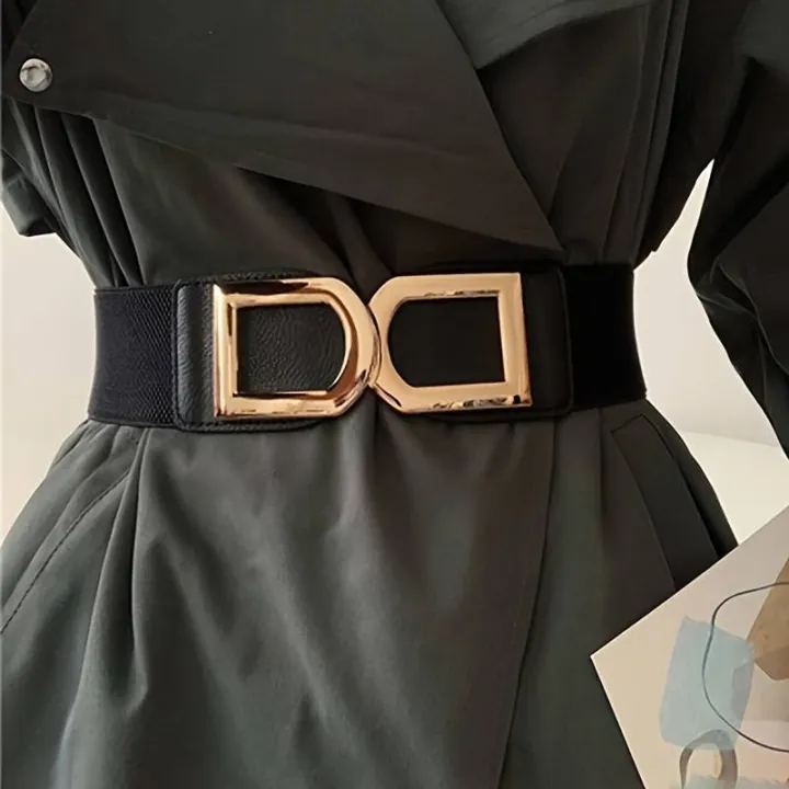 Women Girls Double Ring Belts Fashion Leopard Waist Belt PU Metal ...