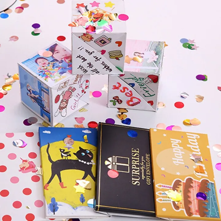 Explosion Anniversary Surprise Bounce Box Cards DIY Pop-Up Explosion ...