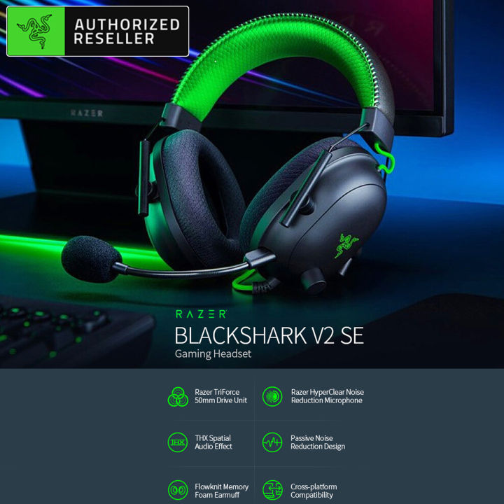 Razer BlackShark V2 SE Wired Gaming Headset with Razer TriForce 50mm ...