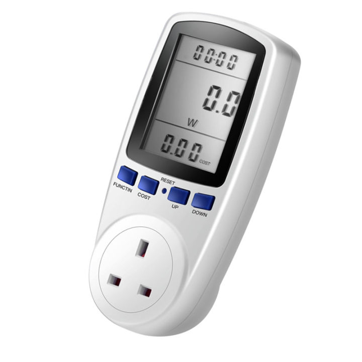 UK Plug Socket Digital Voltage Wattmeter Power Consumption Watt Energy ...